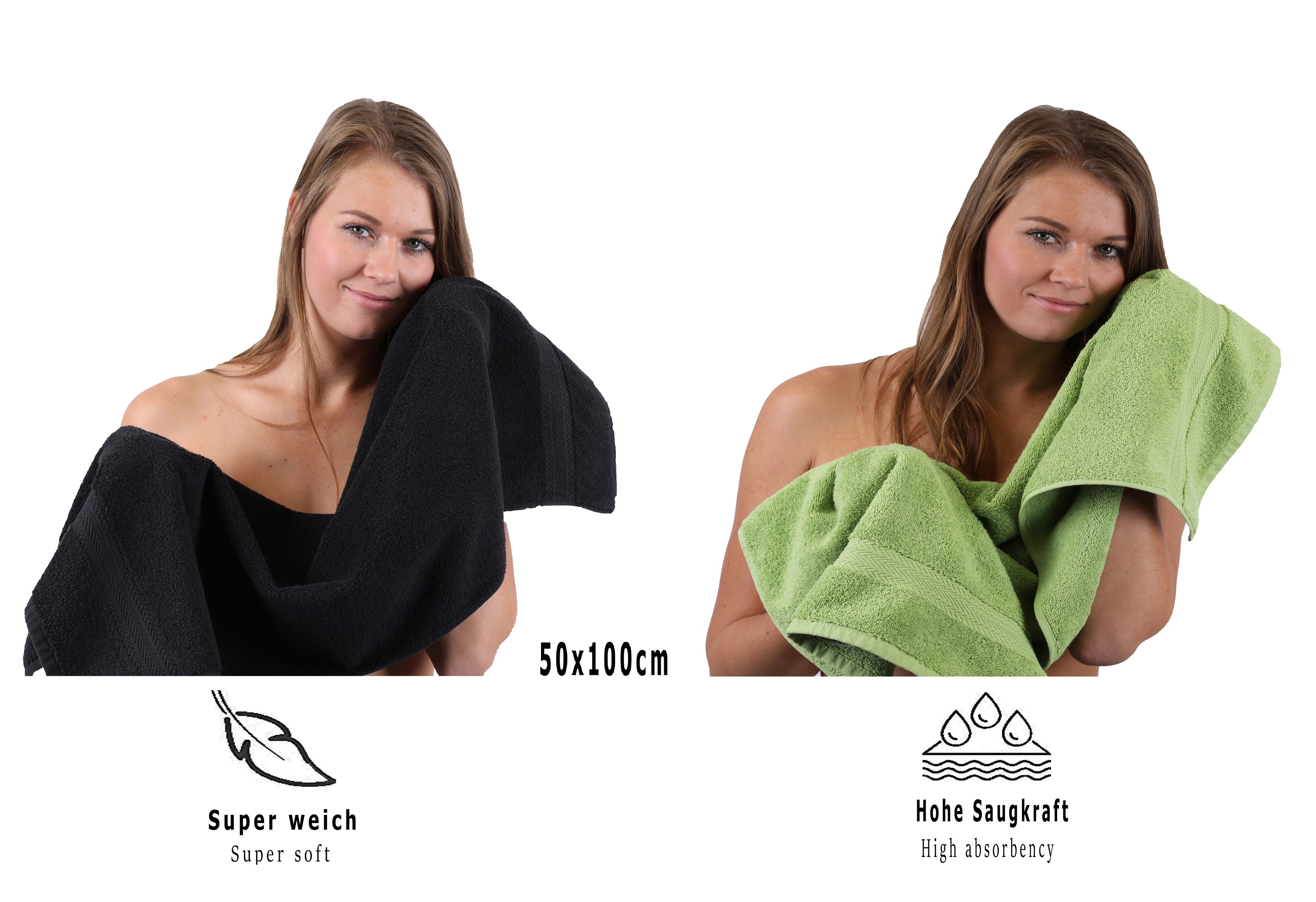 Betz 10-tlg. Handtuch-Set CLASSIC 100%Baumwolle 2 Duschtücher 4 ...